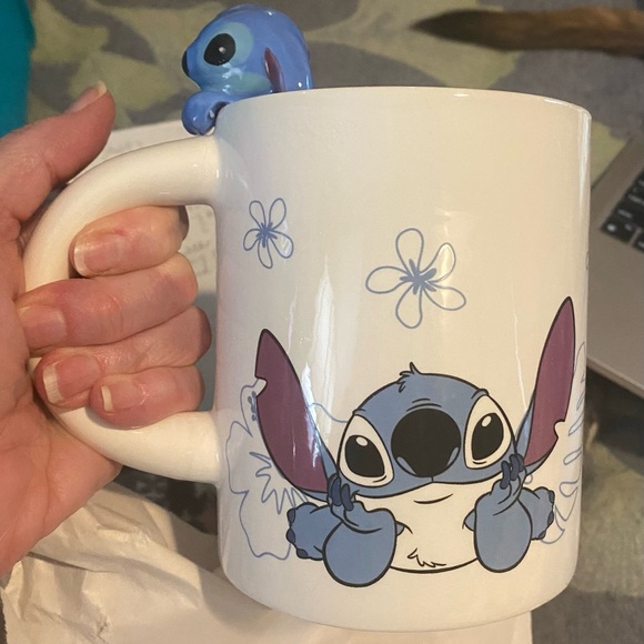 Disney | Dining | Disney Stitch Character Mug With Blue And White ...